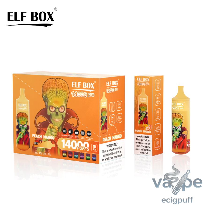 ELF BOX RGB14000 Pro Rechargeable Disposable Vape | 14K Puffs, Mesh ...