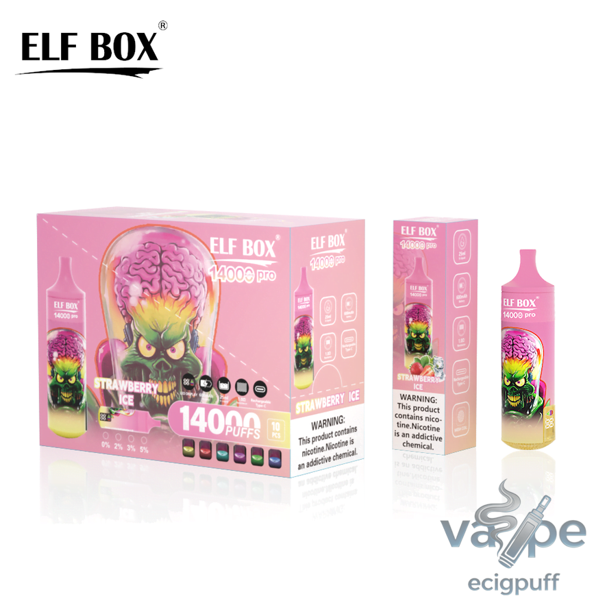 ELF BOX RGB14000 Pro Rechargeable Disposable Vape | 14K Puffs, Mesh ...
